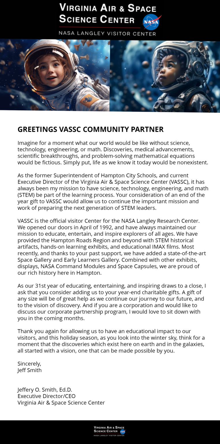 From the Executive Director - Virginia Air & Space Center